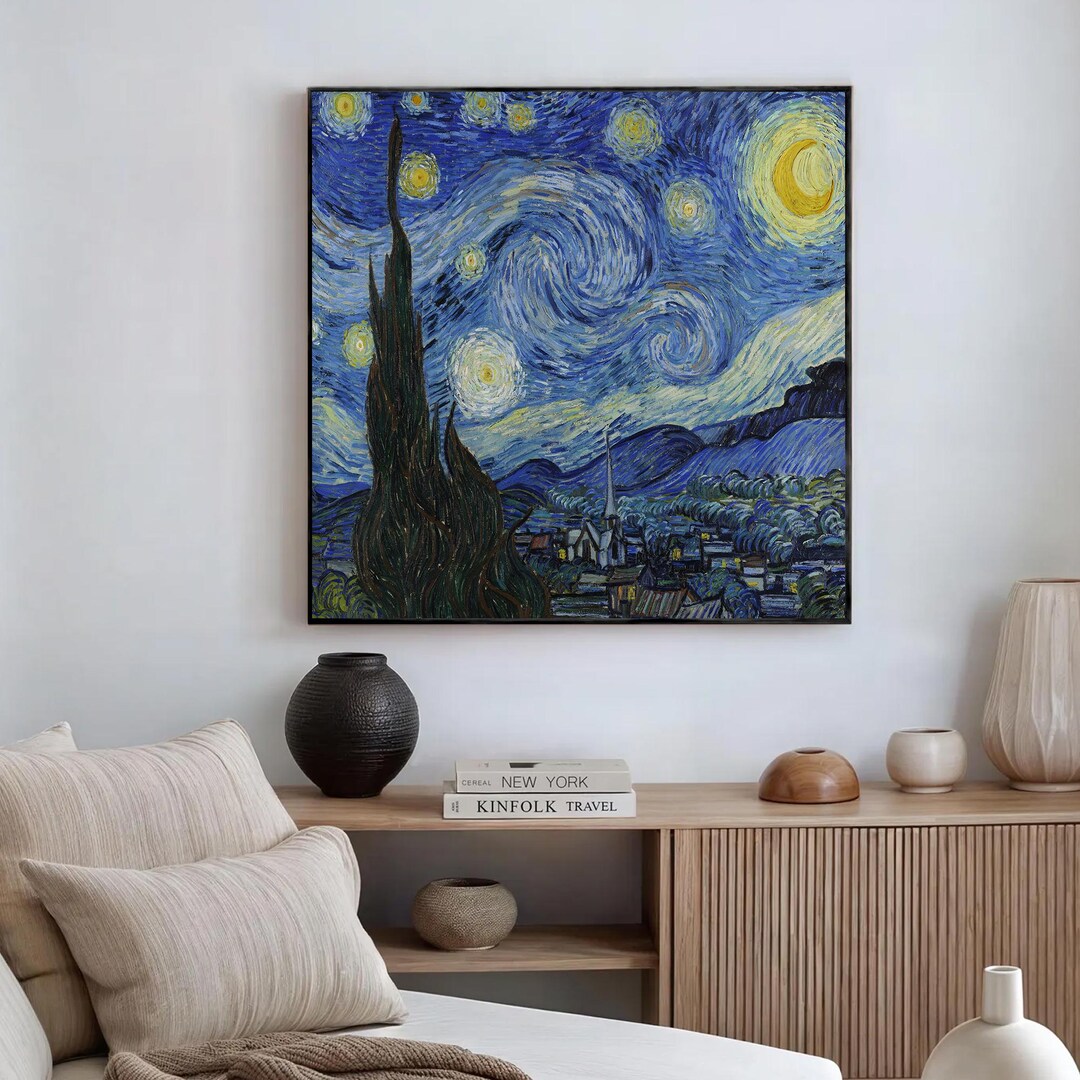 Vincent Van Gogh Starry Night Reproduction Framed Canvas - Multi Sizes ...
