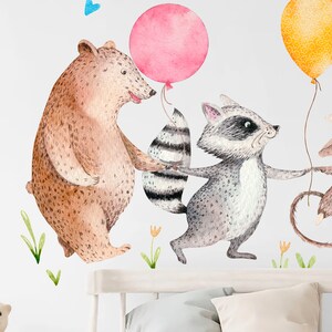 Forest Animals Woodland Friends Party Wall Decal - Bear Fox Rabbit ...