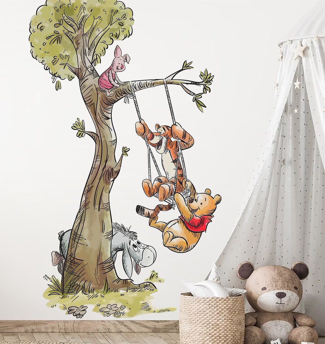 Winnie the Pooh Tree Swing Wall Decal | Nursery Room Decor | Tigger ...