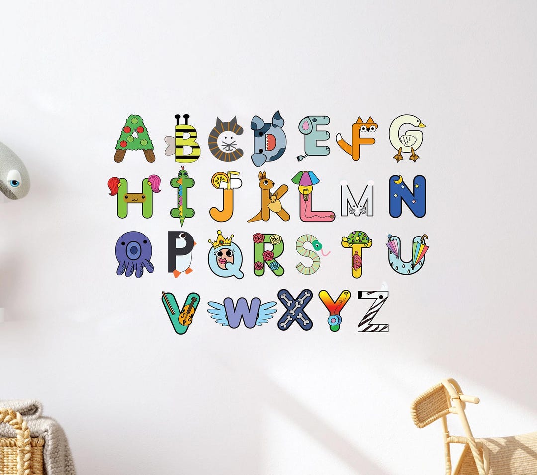 Interactive Alphabet Wall Decals – A to Z Letter Stickers With Matching ...