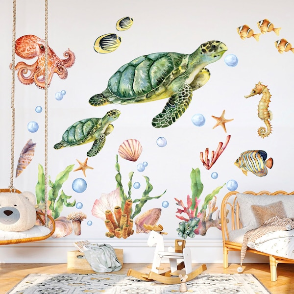 Ocean Theme Wall Decal - Etsy
