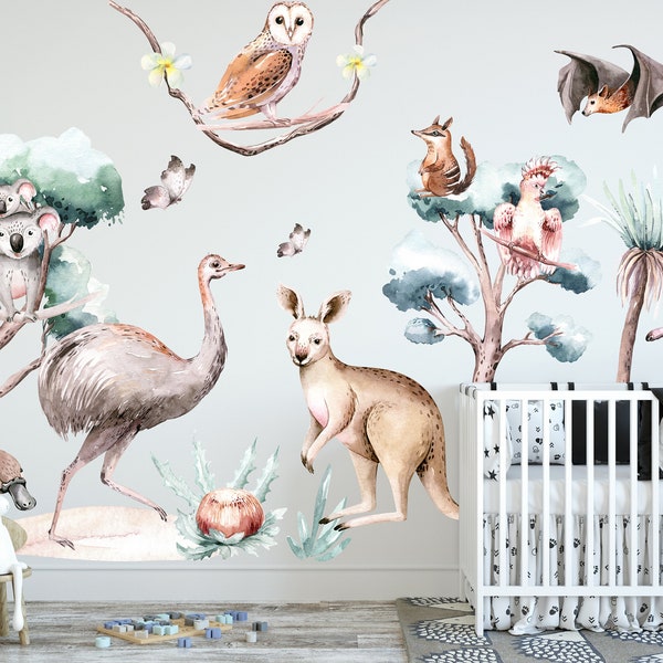 Baby Australian Animals Wall Decal - Etsy