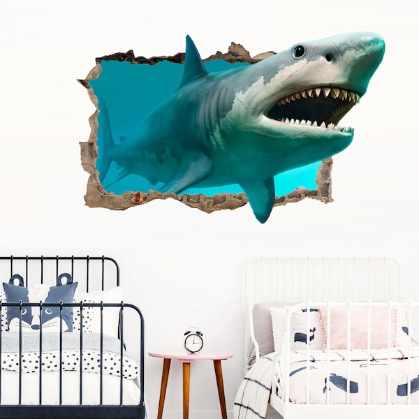 3d Shark Wall Decal - Etsy