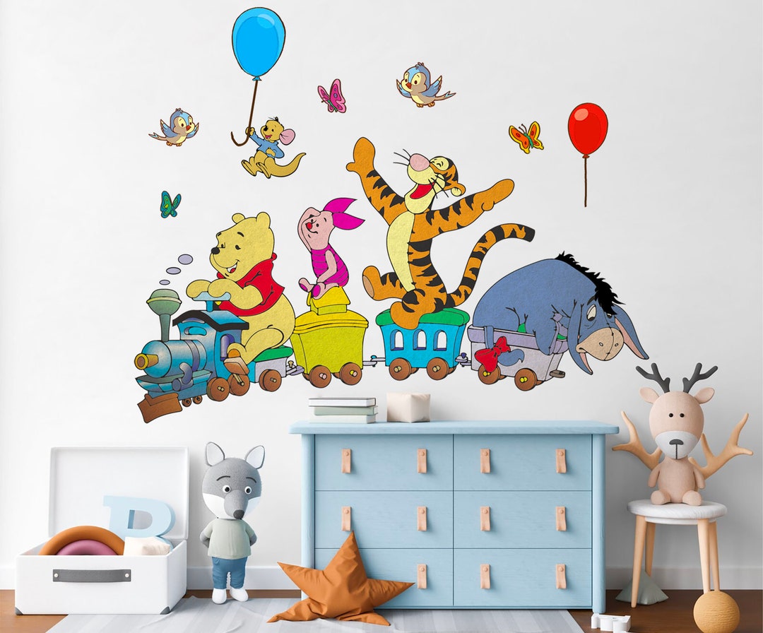 Winnie the Pooh Train Ride Wall Decal - Girls' Room Decor - BR450 - Etsy