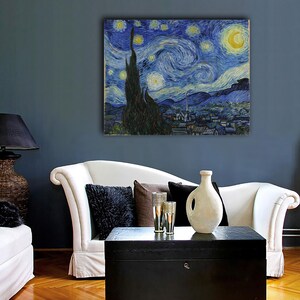 Vincent Van Gogh Starry Night Reproduction Framed Canvas - Multi Sizes ...