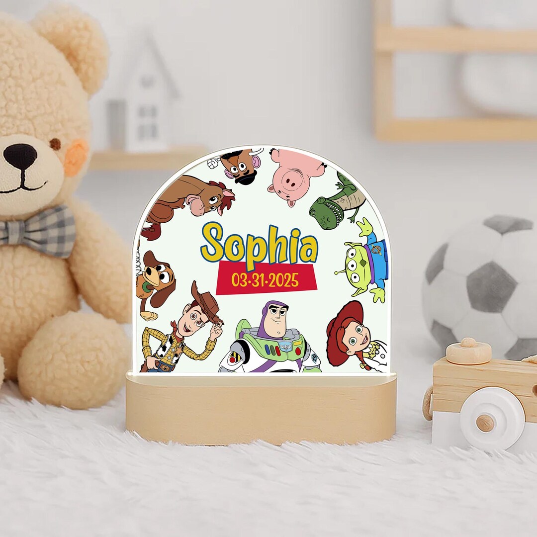 Personalized Toy Story Night Light – Custom Name Birthday Lamp – Buzz ...