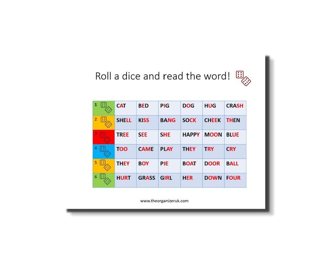 Phonics Dice Game Phonics Practice Phonics Game Homeschooling ...