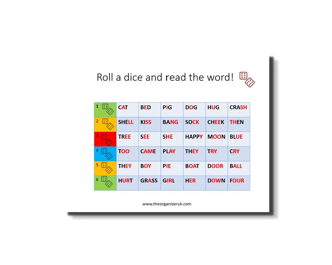 Phonics Dice Game Phonics Practice Phonics Game Homeschooling ...