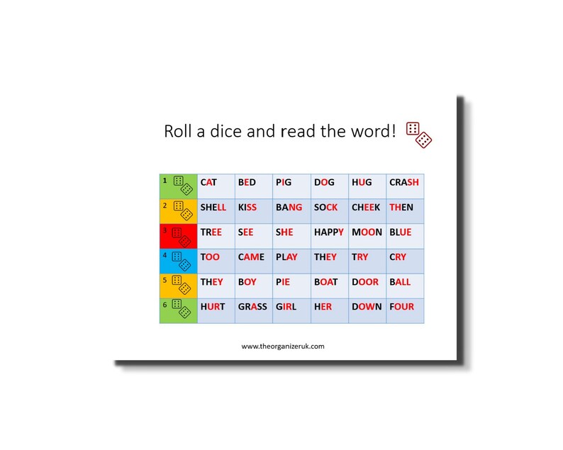 Phonics Dice Game Phonics Practice Phonics Game Homeschooling ...