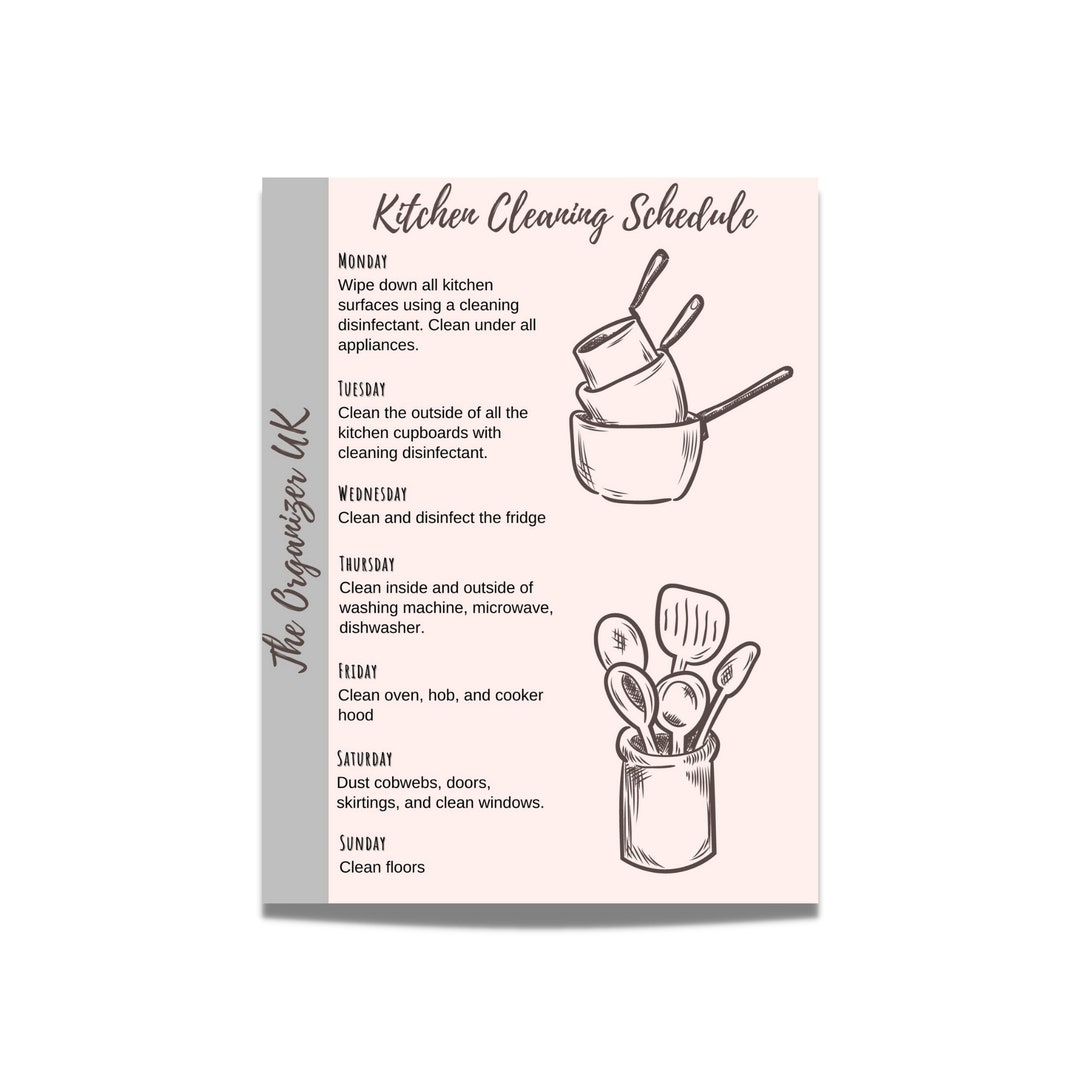 Kitchen Cleaning Schedule Cleaning Schedule Kitchen Cleaning Routine ...