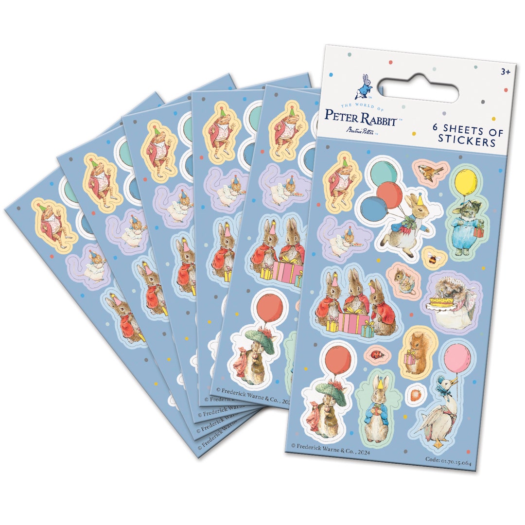 Peter Rabbit Party Stickers, Loot Bag Fillers (6 Sheets) - Etsy