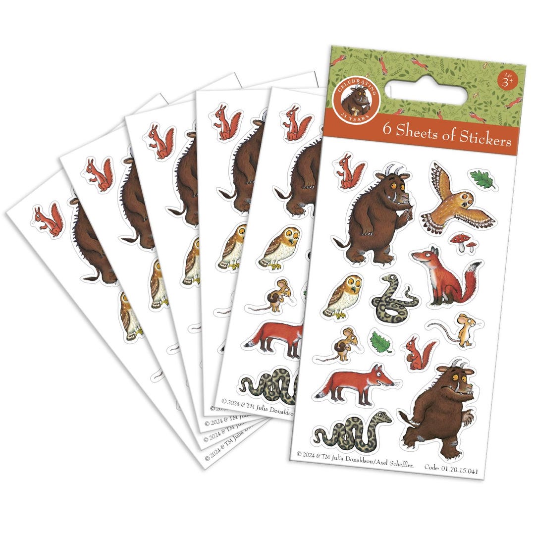 The Gruffalo 25th Anniversary Party Stickers Perfect for Loot Bag ...