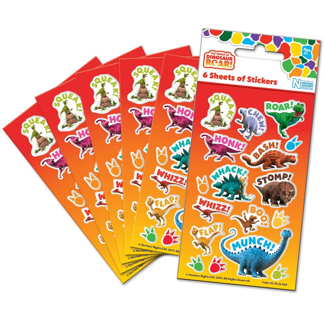 Dinosaur Party Stickers, Loot Bag Fillers (6 Sheets) - Etsy