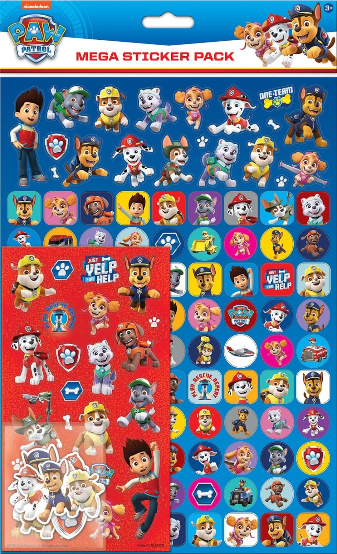 PAW PATROL Mega Pack of Stickers, Loads of Different Stickers A4 Size ...