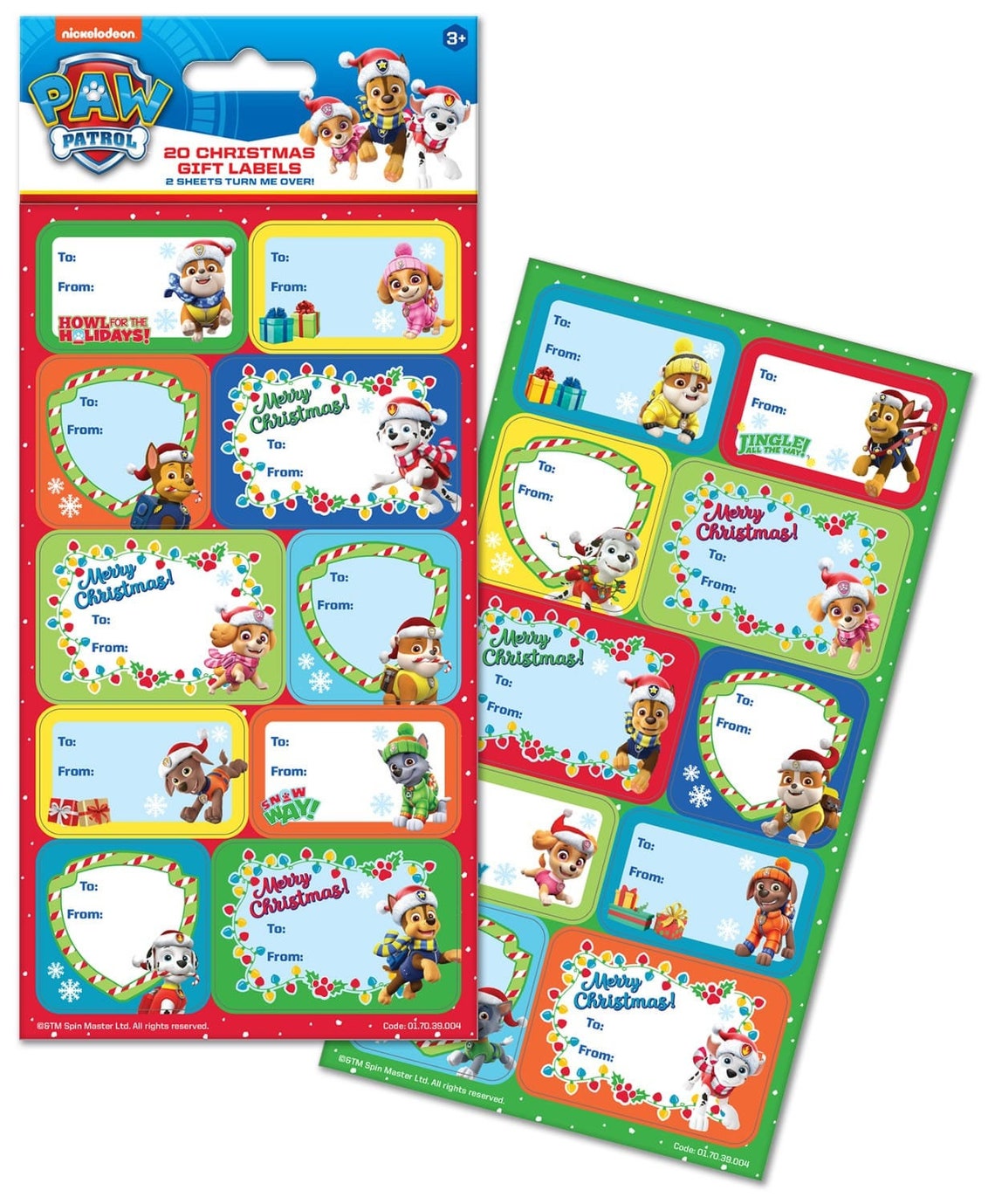 PAW PATROL Christmas Sticky Gift Labels - Etsy