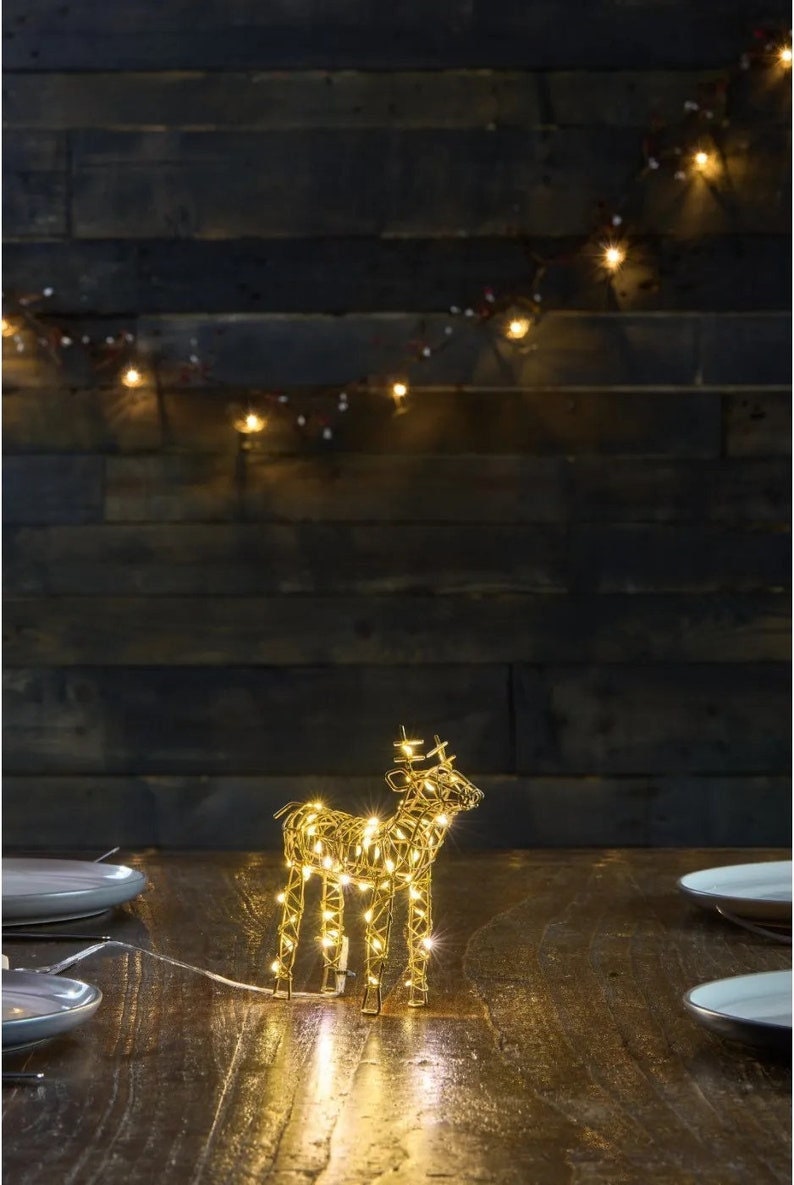 CHRISTMAS Table Top LED Light up Battery Operated Wire Gold - Etsy
