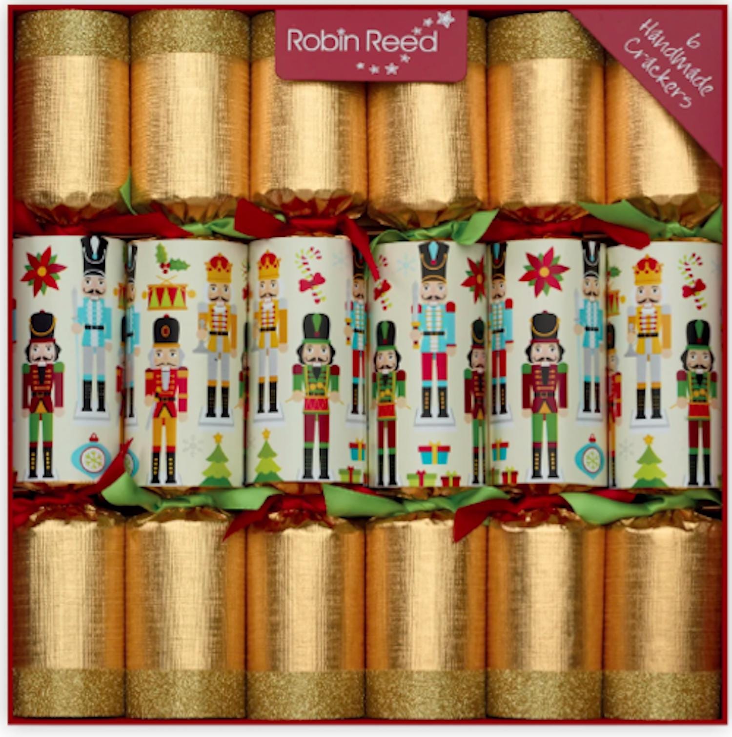 Traditional Nutcracker Large Handmade Luxury Christmas Crackers (6 Pack ...