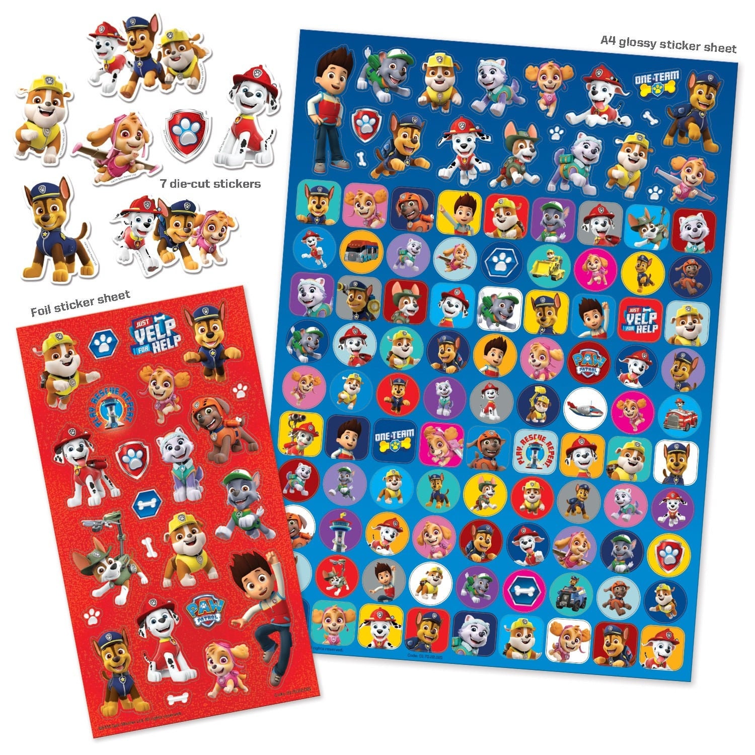 PAW PATROL Mega Pack of Stickers, Loads of Different Stickers A4 Size ...