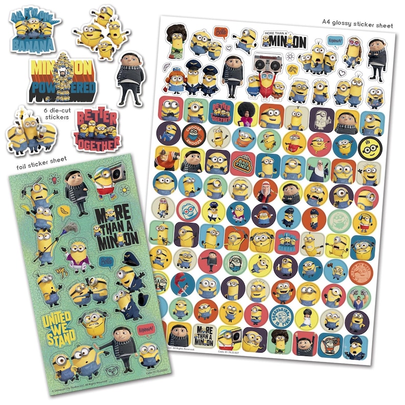 MINIONS Rise of Gru Mega Pack of Stickers, Loads of Different Stickers ...