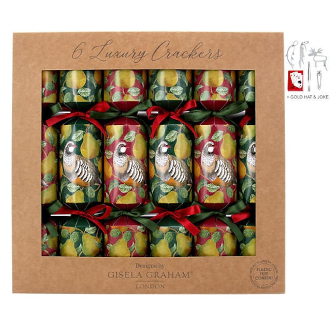 Gisela Graham Partridge and Pear Luxury Christmas Crackers (6 Pack ...