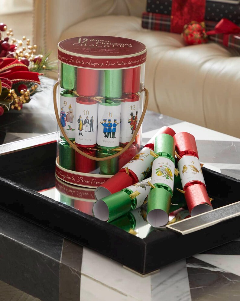 12 Days of Christmas Red & Green Christmas Crackers in Tub 12 Pack - Etsy