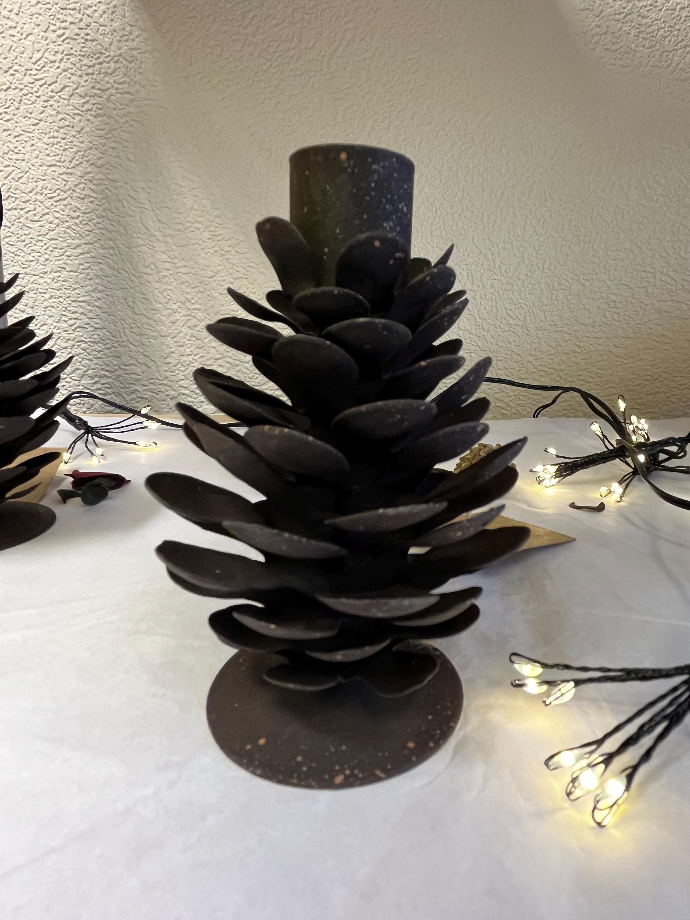 Pair of Pine Cone Rust Antique Effect Candleholders 11cm - Etsy