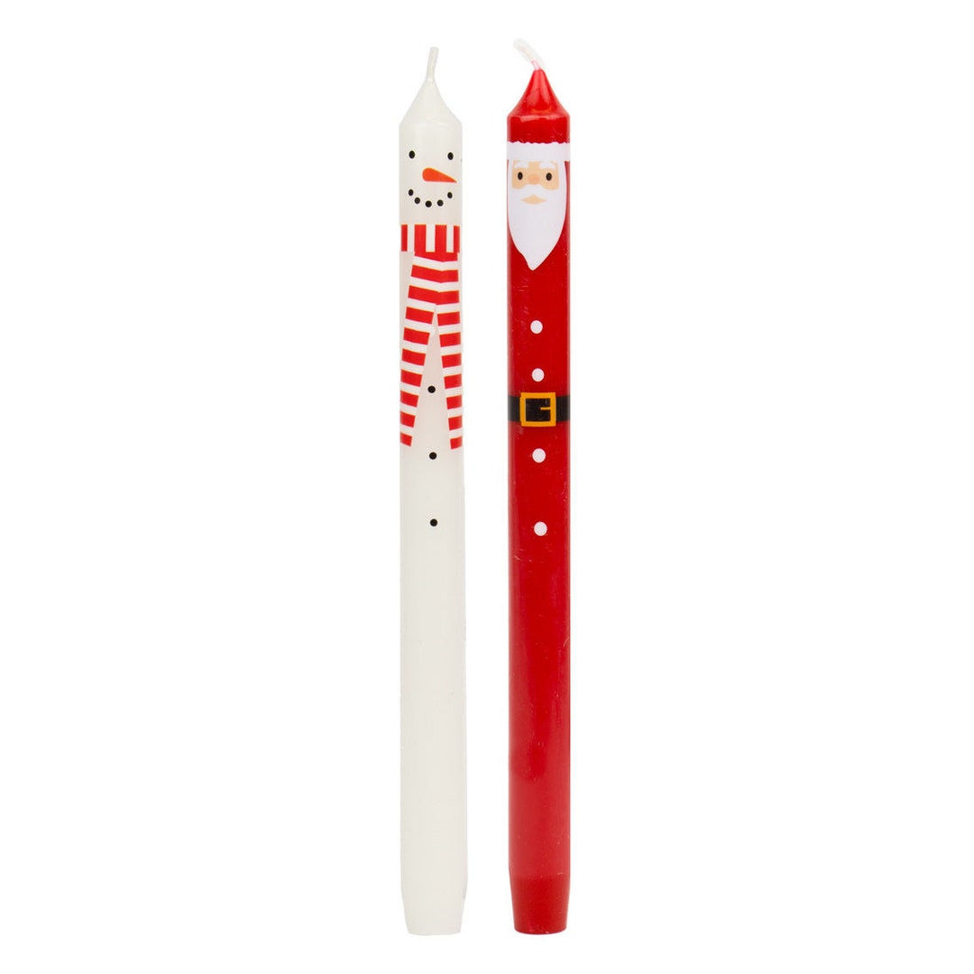 Santa and Snowman Christmas Character Tall Candles (2 Pack) - Etsy