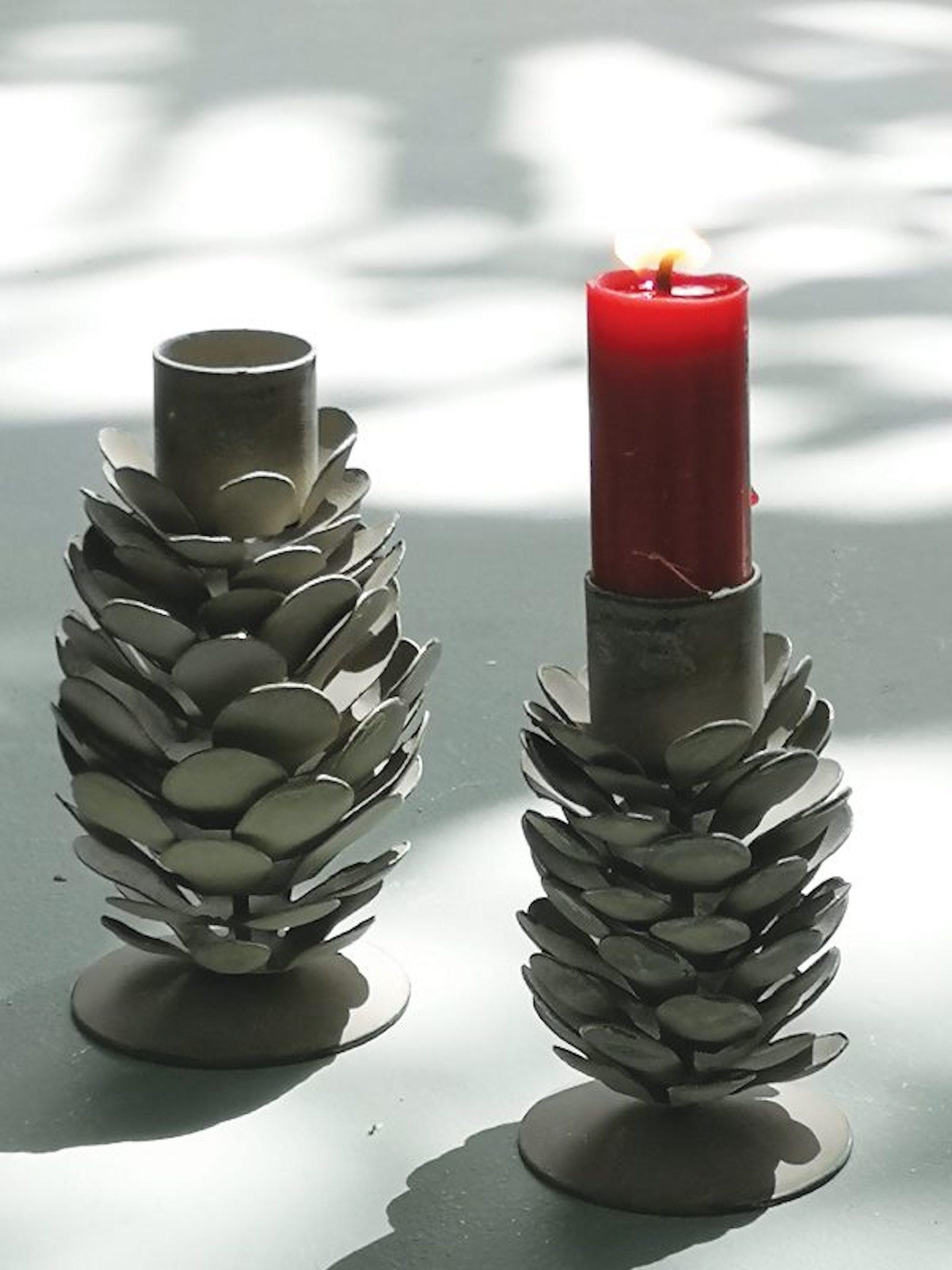 Pair of Pine Cone Rust Antique Effect Candleholders 11cm - Etsy