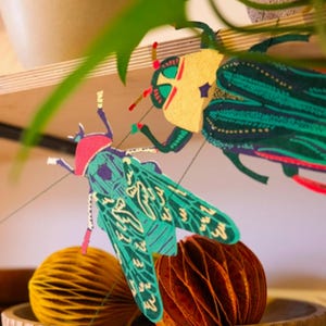 Insects, Bees, Beetles Moths and Insects Garland Hand Sewn and Printed ...