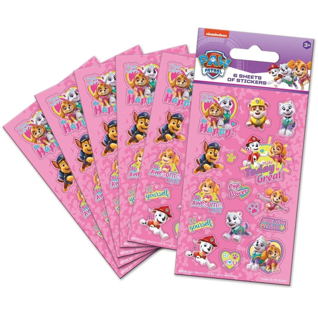 Paw Patrol Pink Party Stickers Perfect for Loot Bag Fillers 6 Sheets - Etsy