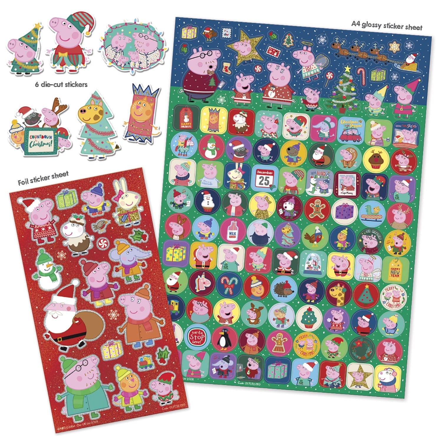 PEPPA PIG CHRISTMAS Mega Pack of Stickers, Loads of Different Stickers ...
