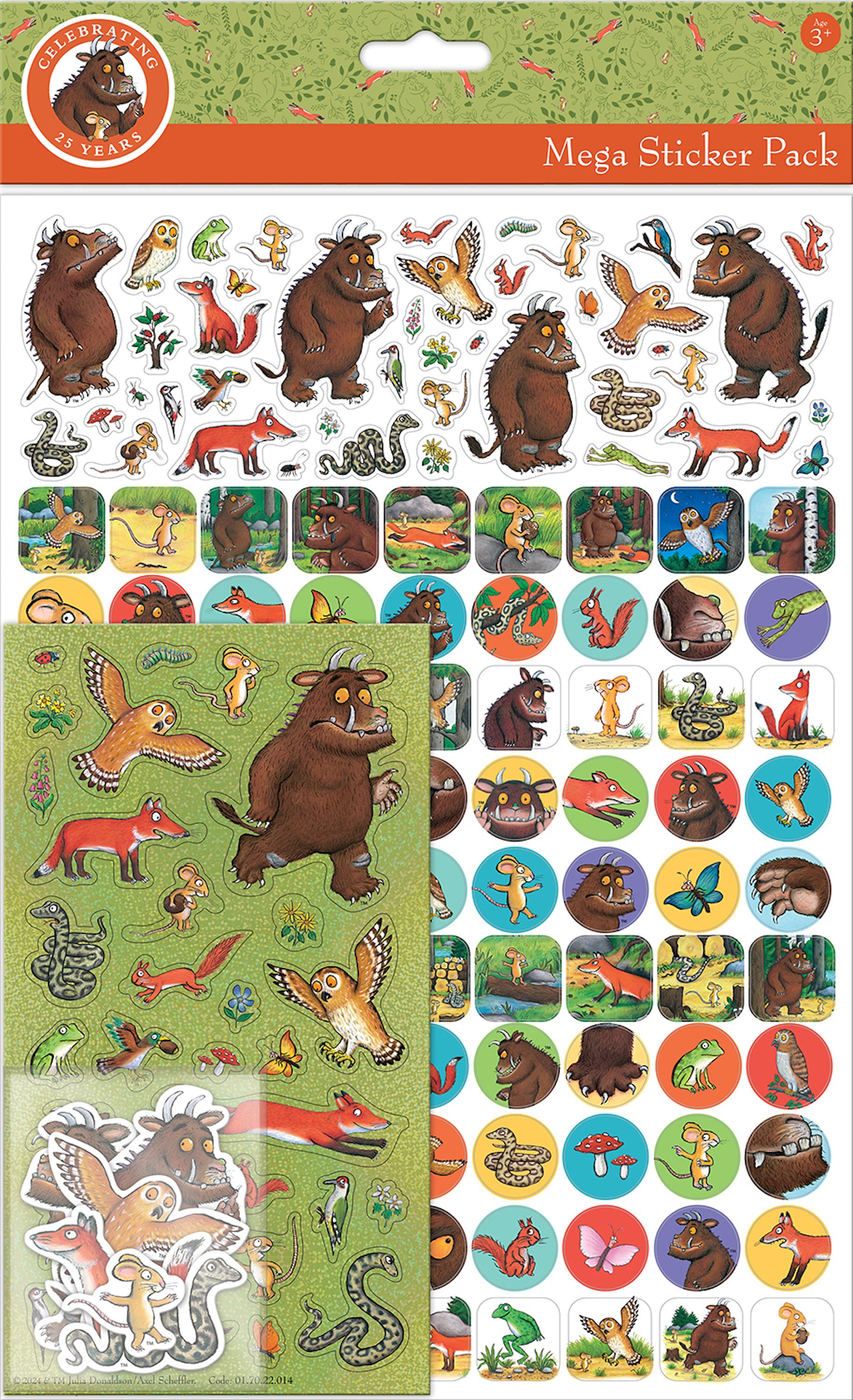 The Gruffalo 25th Anniversary Mega Pack of Stickers, Loads of Different ...
