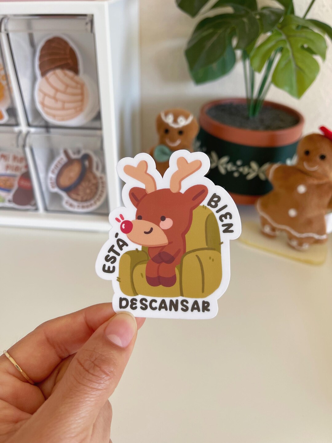 Reindeer Sticker - Navidad - Christmas Gift - Cozy Sticker - Sticker ...