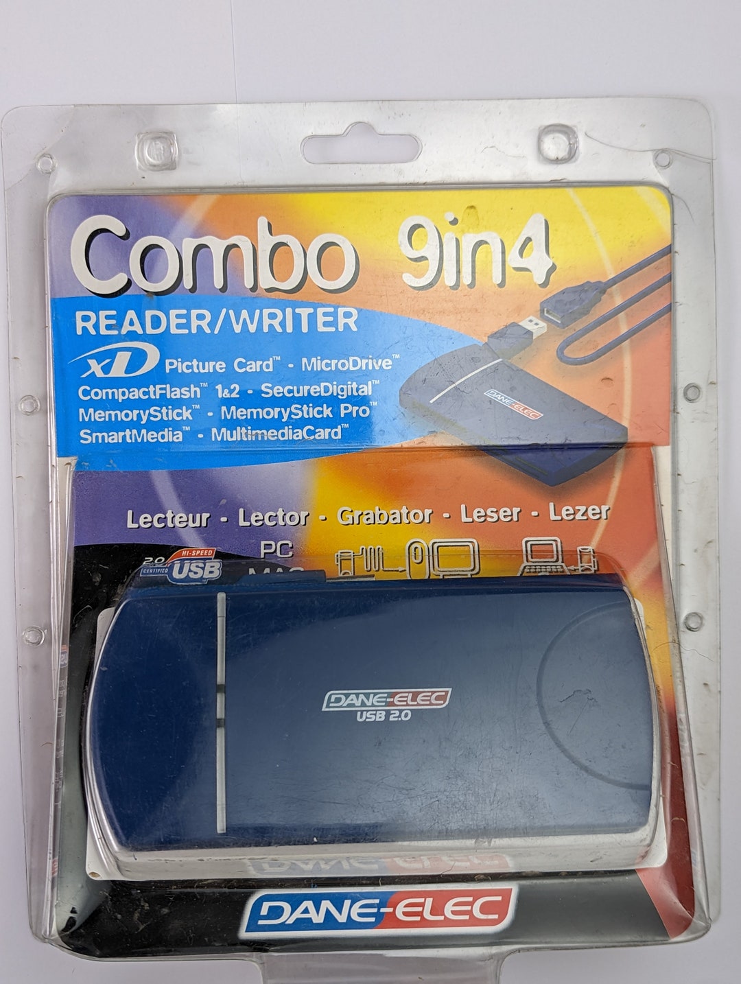 Rare Vintage DANE-ELEC External USB Card Reader / Writer 9 in 4 in ...