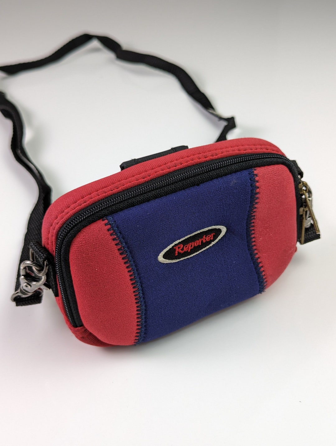 Vintage Reporter Neoprene Camera Case Belt Mountable Travel Bag Blue ...