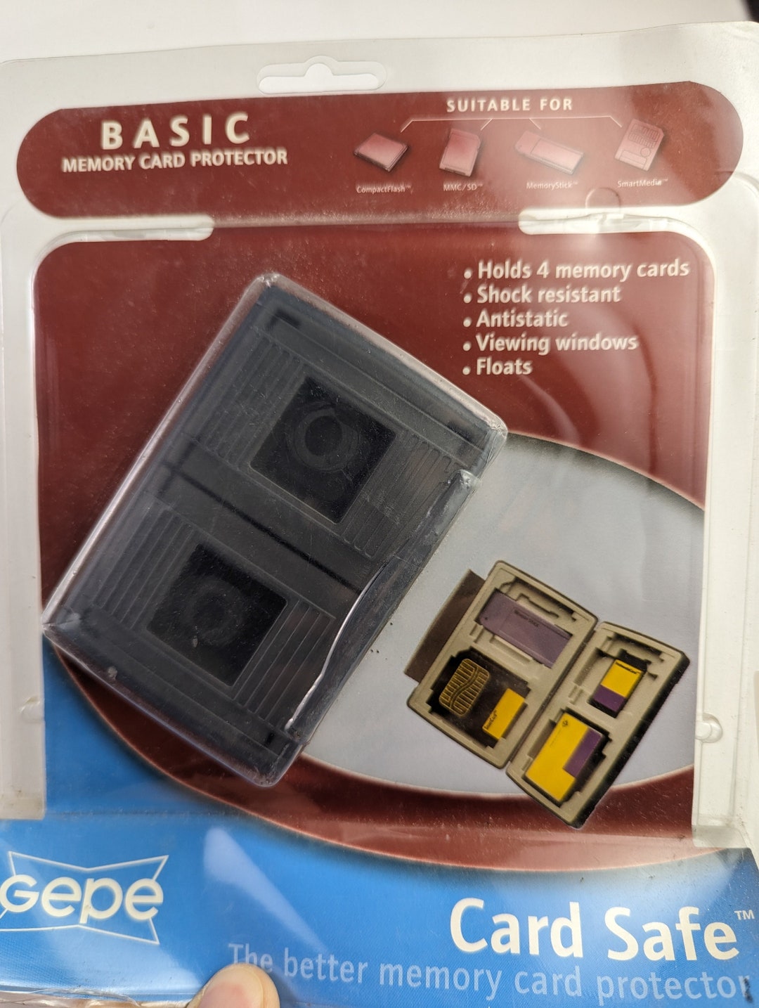 Nice Vintage GEPE Safe Holder for 4 CF Sd MMC Memory Stick Smart Media ...