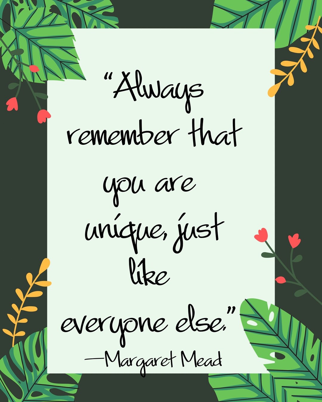 Diversity Quote by Margaret Mead, Inspirational Quote, Diversity Wall ...