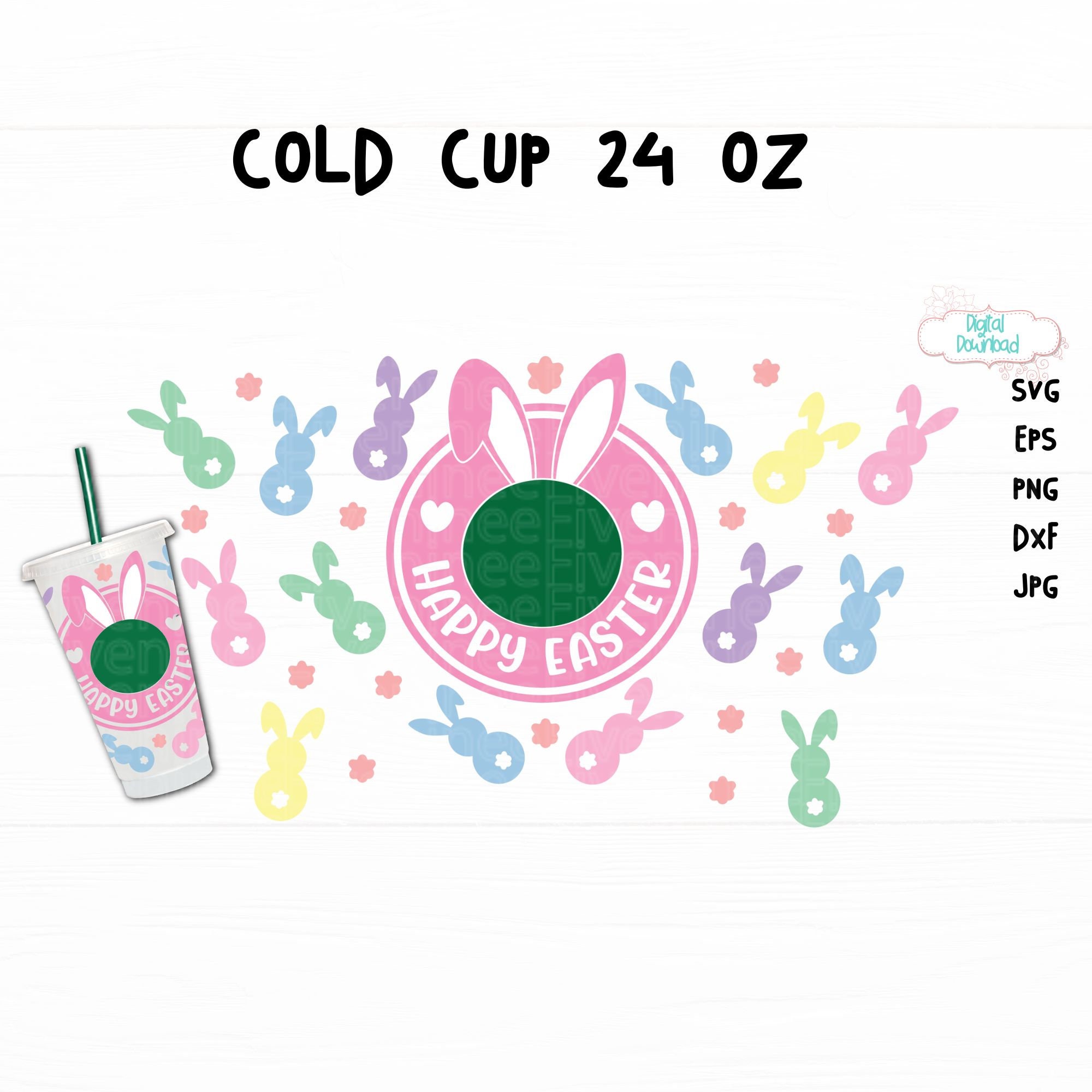 Happy Easter Cup Svg, Happy Easter Cup Wrap Svg, Happy Easter Bunny Cup ...