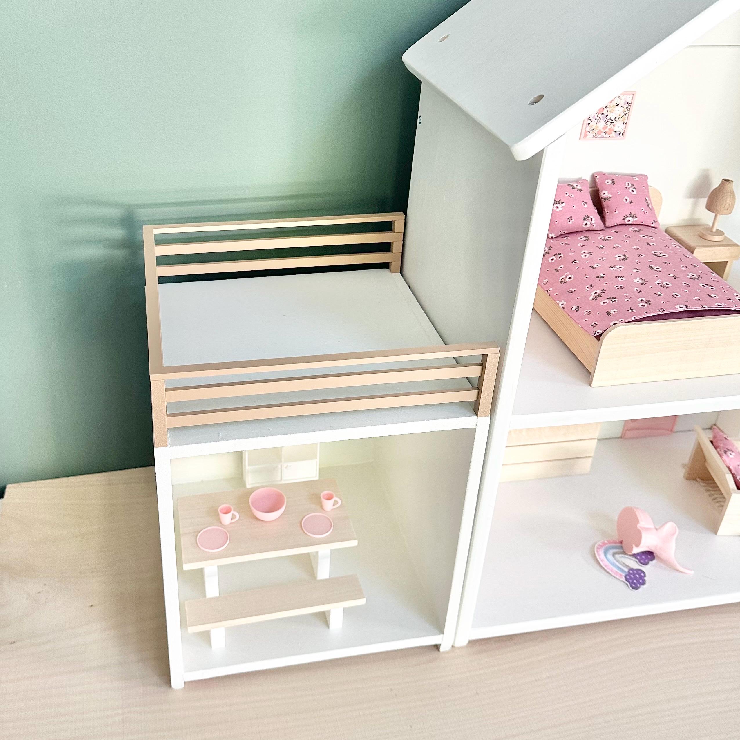 Dollhouse Balustrade for Balcony, Scandinavian Style Miniature Ikea ...