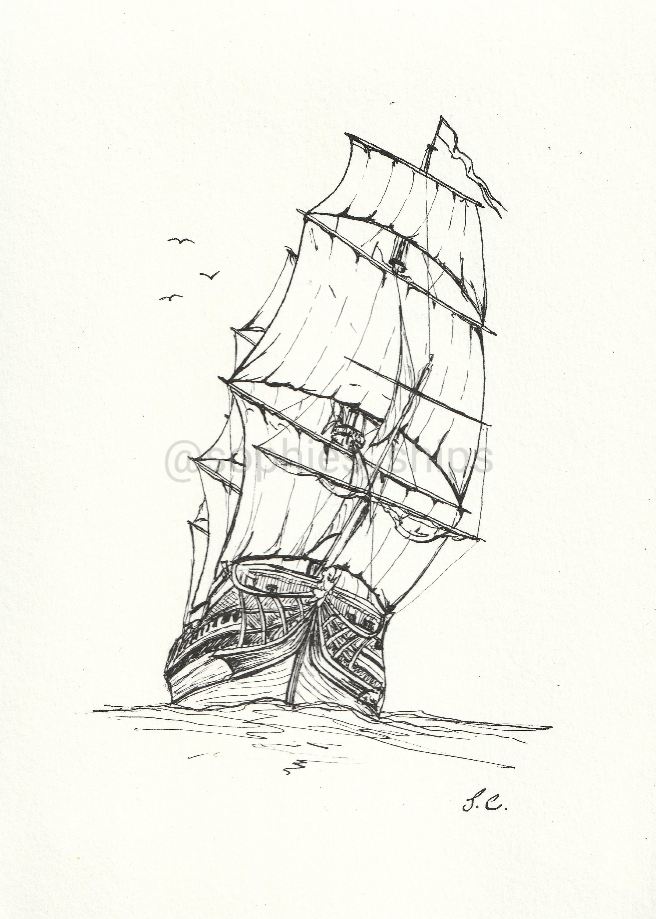Tall Ships Drawings