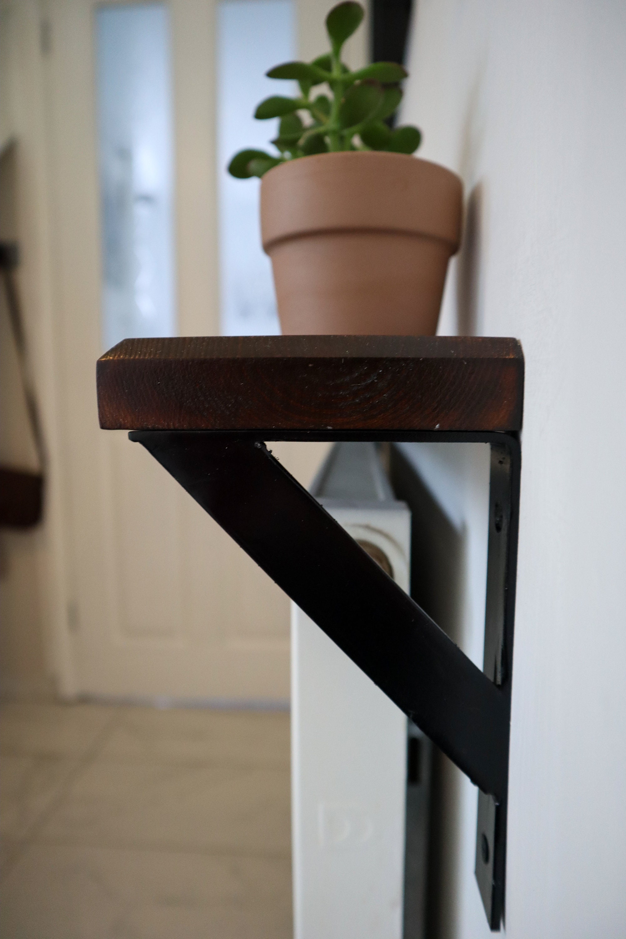 Radiator Shelf With Brackets / Narrow Shelf / Rustic Industrial Wall ...