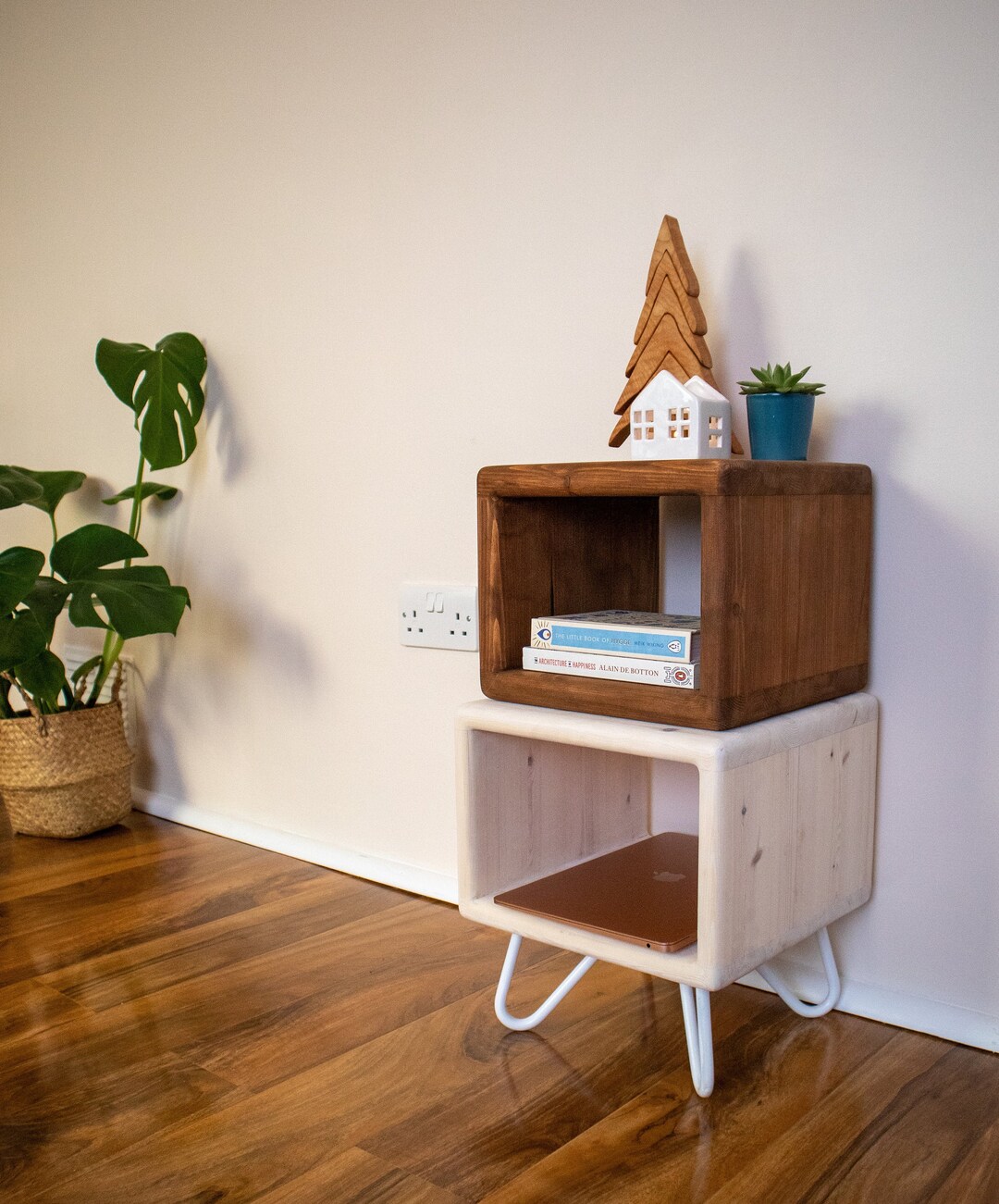 Scandi Nightstand / Scandi Bedside Table / Nightstand With - Etsy