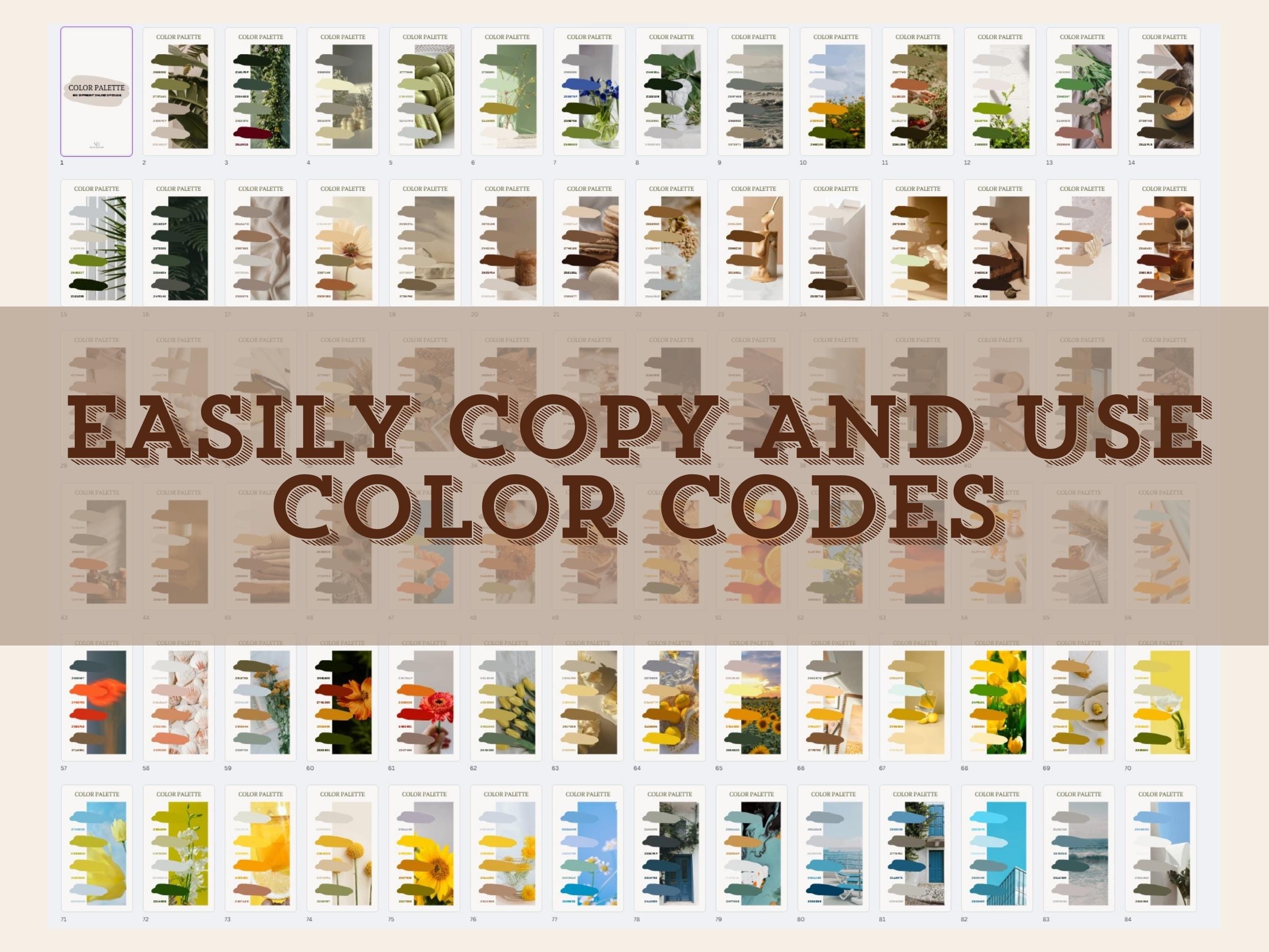 600 Procreate Customizable Color Palette Color Codes Canva Template ...