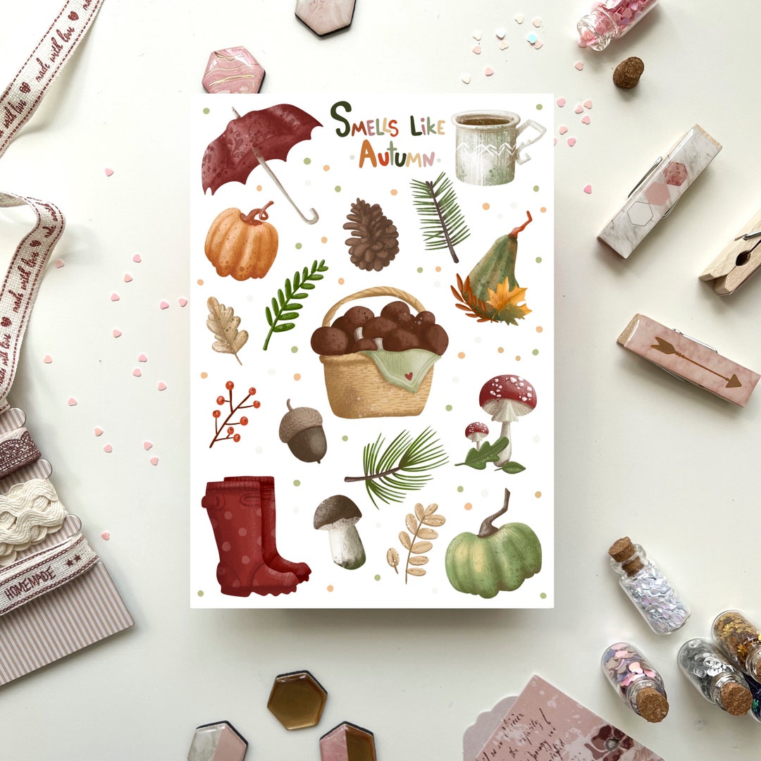 Smells Like Autumn Sticker Pack | Journal Stickers, Planner Stickers ...