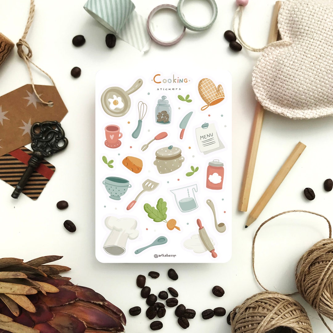Cooking Sticker Pack Journal Stickers, Planner Stickers, Bullet Journal ...