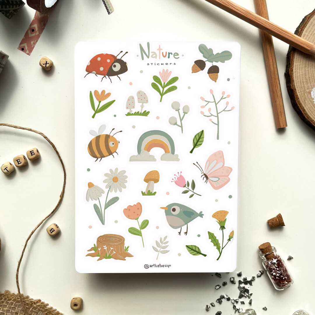 Nature Sticker Pack Journal Stickers, Planner Stickers, Bullet Journal ...