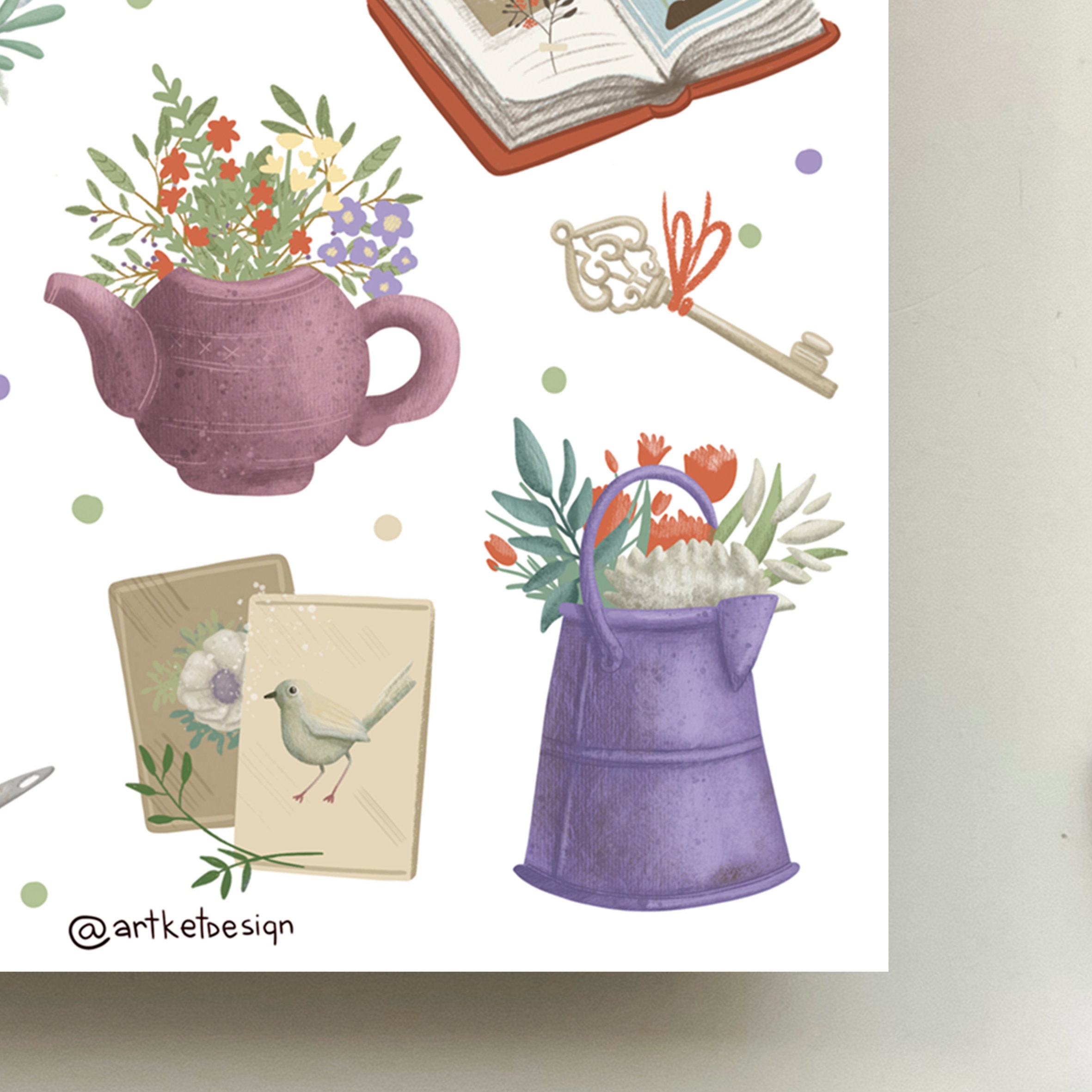 Cottagecore Sticker Pack | Journal Stickers, Planner Stickers, Bullet ...