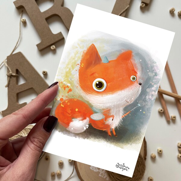 Fox Postcard - Etsy