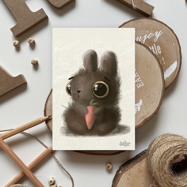 Bunny Postcard - Etsy