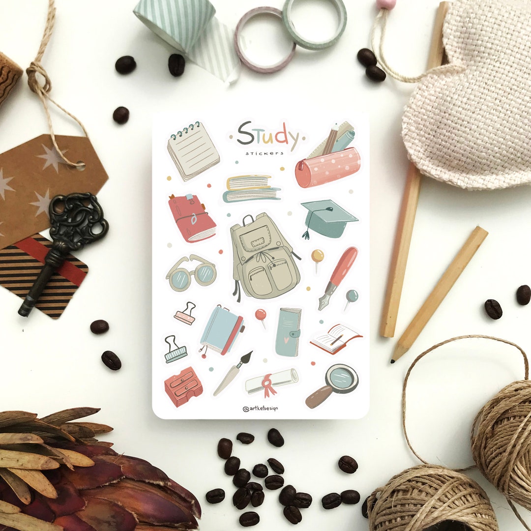 Study Sticker Pack | Journal Stickers, Planner Stickers, Bullet Journal ...